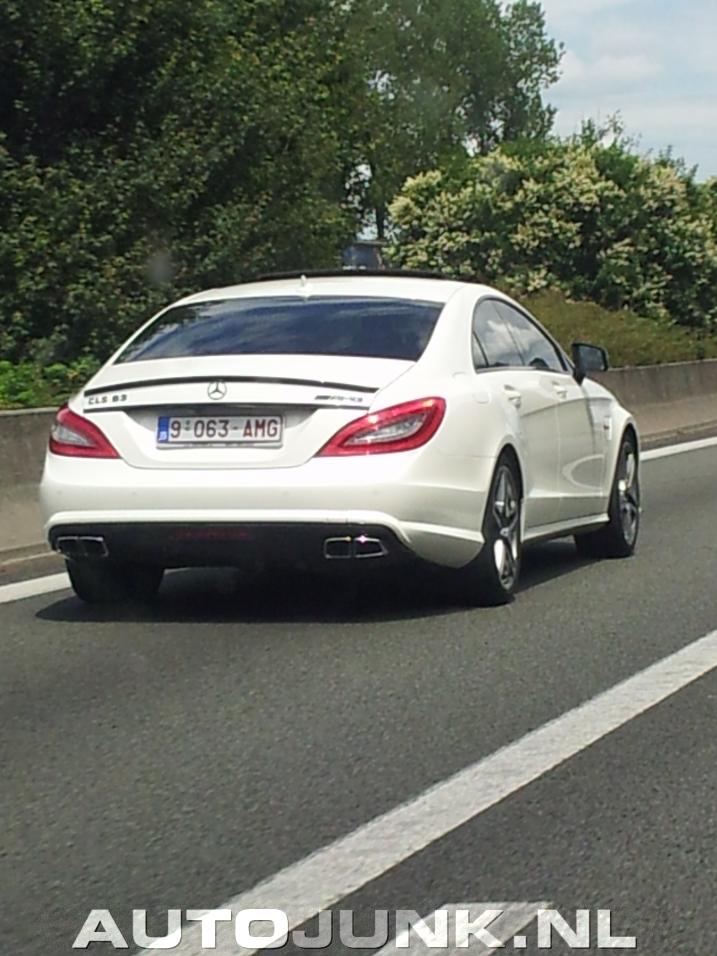 Mercedes cls 63 AMG met leuke nummerplaat