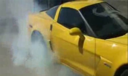 Vette burnout in een Corvette Z06, maar...