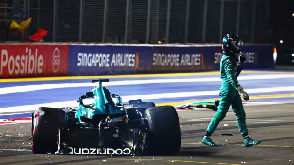 Lance Stroll mist GP van Singapore na crash